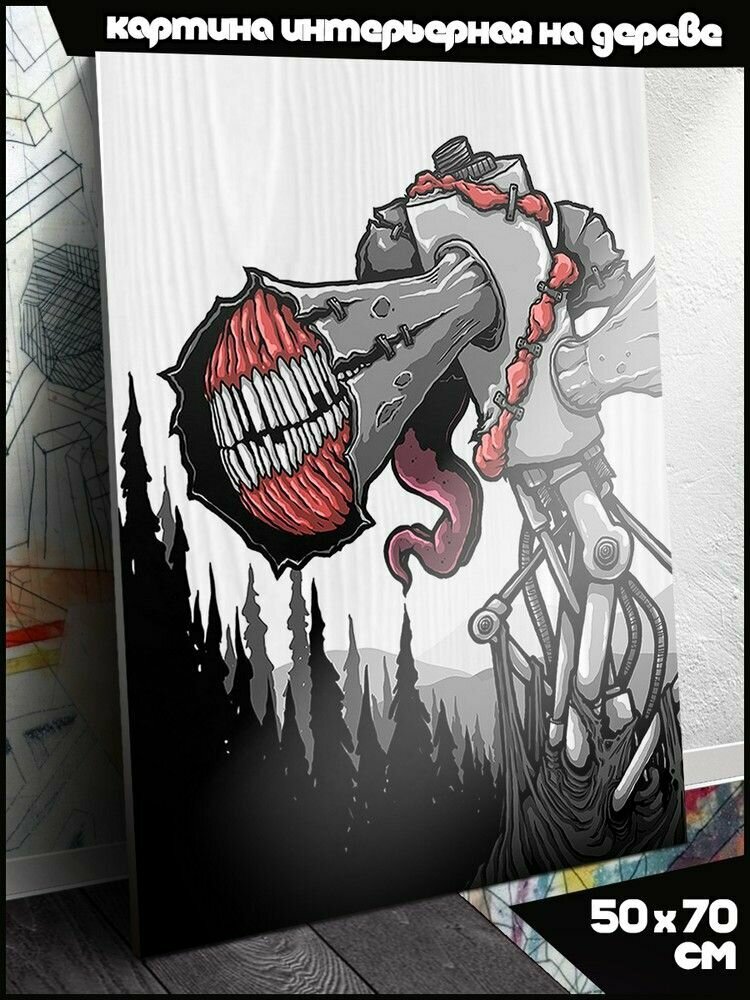 Картина интерьерная на дереве Сиреноголовый - 2227, 50х70