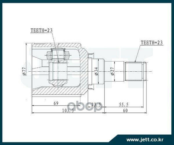 ШРУС внутренний JETT V40-9046 JETT арт. V40-9046