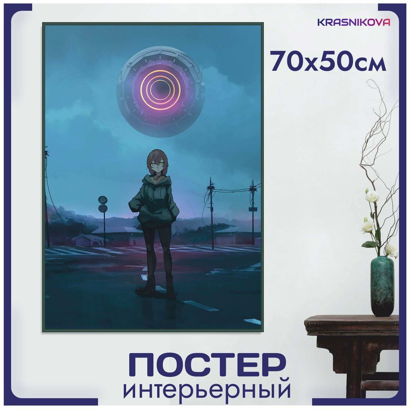 Постеры на стену аниме киберпанк anime