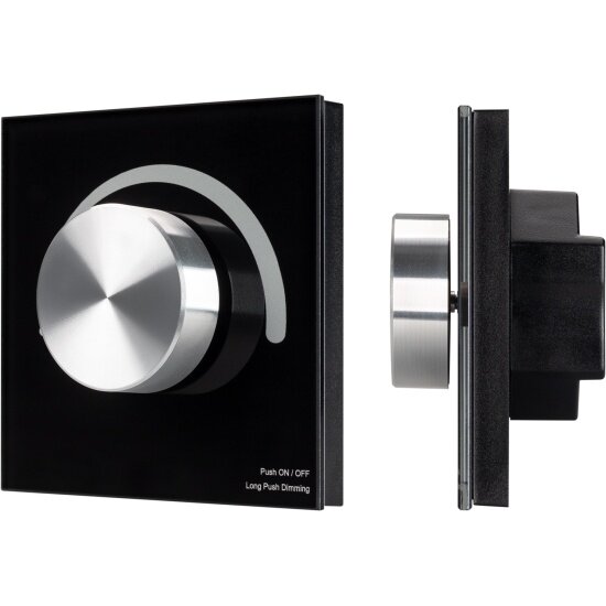 Панель Arlight SMART-P37-DIM-IN Black (230V, 1.2A, TRIAC, Rotary, 2.4G) (, IP20 Пластик, 5 лет)