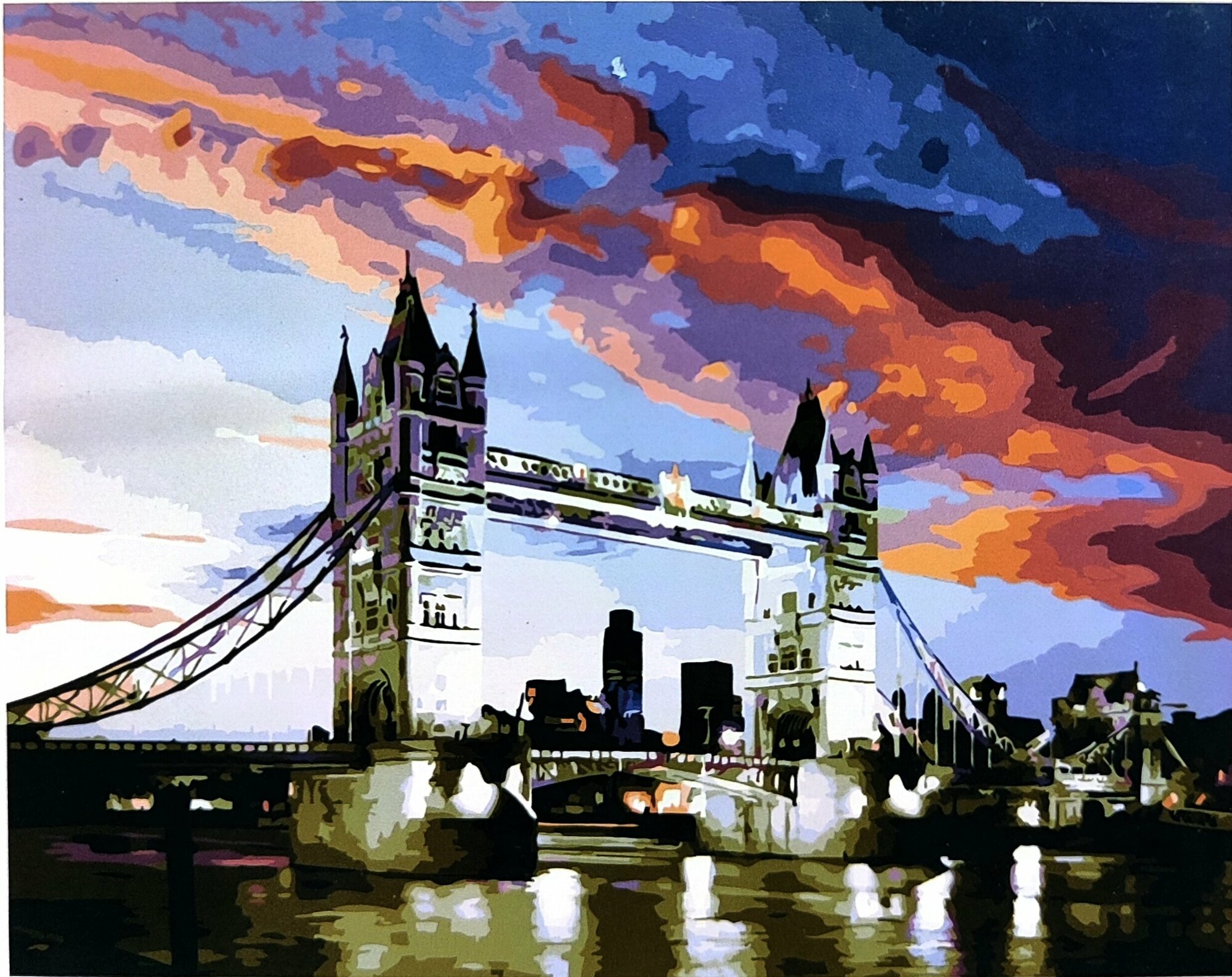 Картина по номерам Paintboy "Британский мост", городской пейзаж, 40 см x 40 см, 29 цветов