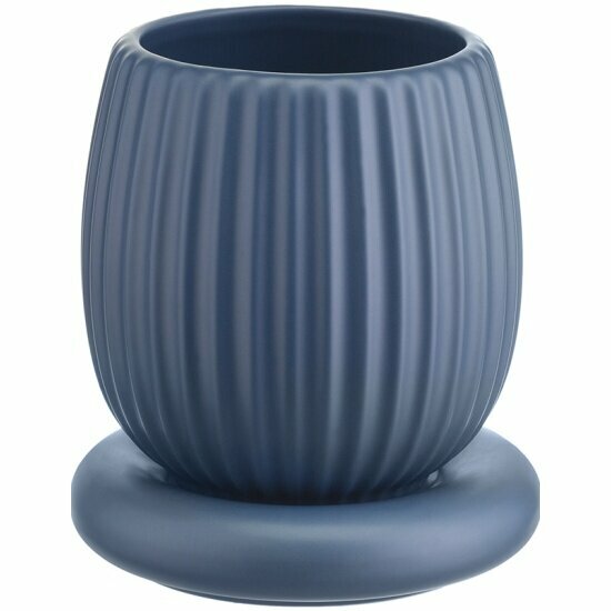 Горшок Tkano цветочный темно-синего цвета из коллекции Edge, 1,2л (TK22-DEC-PT0004)