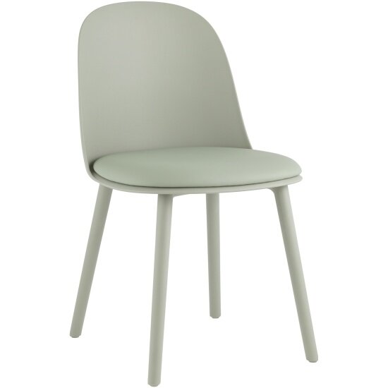 Стул обеденный Stool Group Fog с подушкой, пластик серо-зеленый