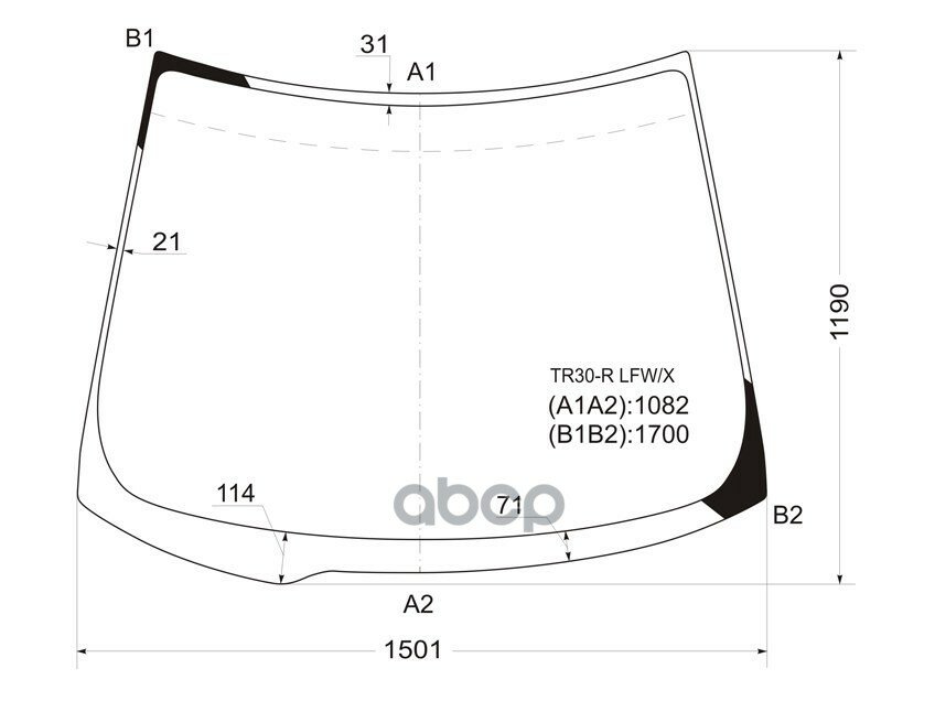 Стекло лобовое Toyota Estima 00-05 XYG арт. TR30-R LFW/X