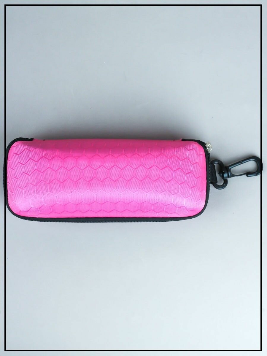 Футляр для очков ASK, женский, текстиль, розовый, карабин. универсальный