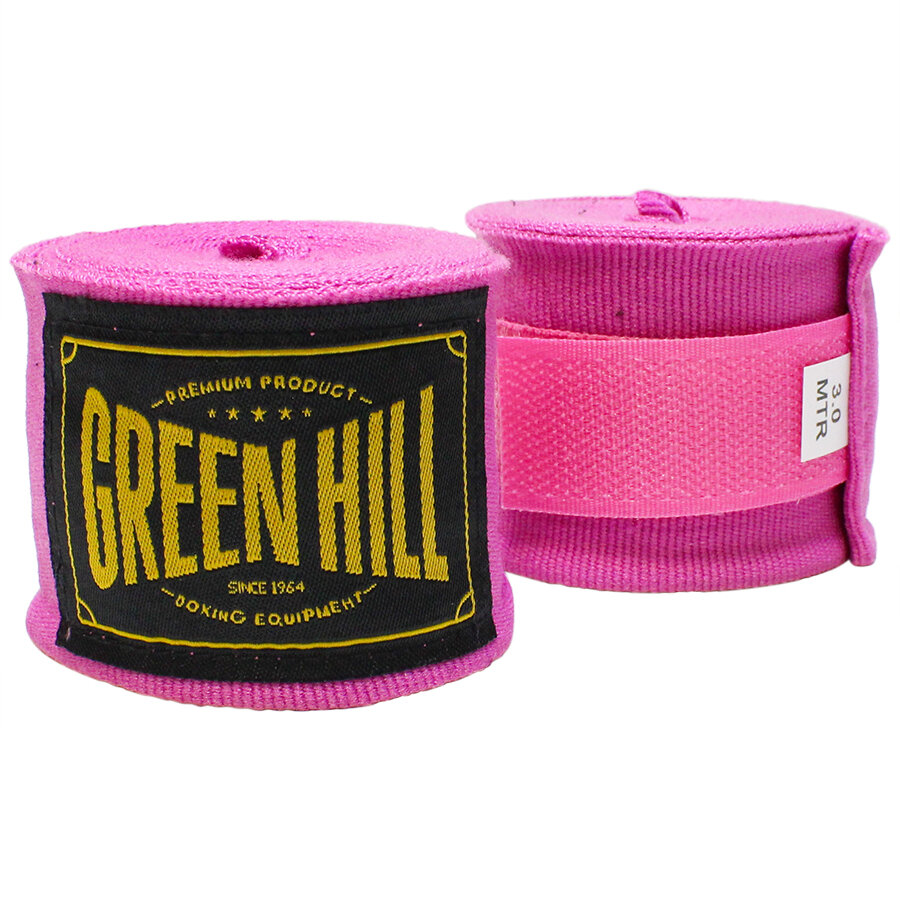 Боксерские бинты Green Hill Flexfit розовые, 4 метра