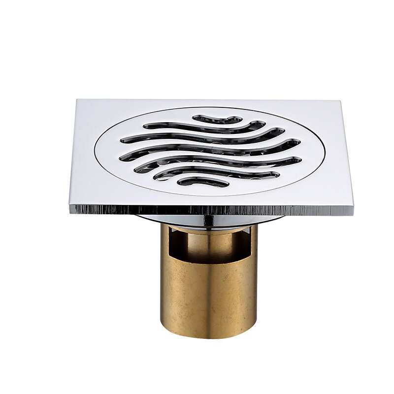 10*10 Большой дренажный напольный слив для ванной, балкона, кухни, стиральной машины, двойного использования, глубокий водяной затвор, латунный напольный слив