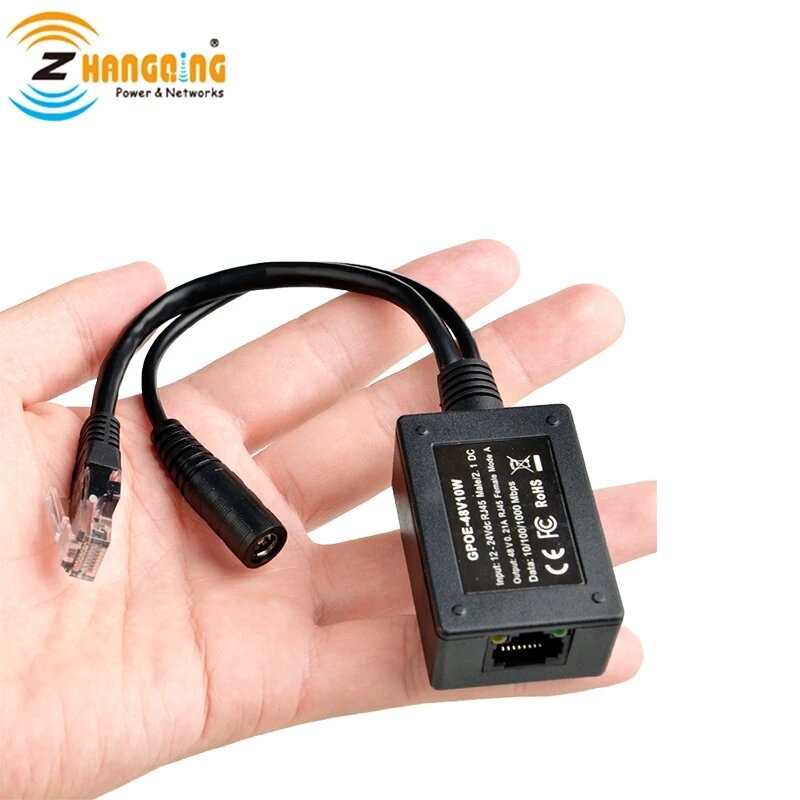 Вход от 10-30 В до 48 В Выходной преобразователь PoE Гигабитный инжектор мощности PoE 24 В Настройка PoE до 48 В для любых устройств 802.3af или 48 В