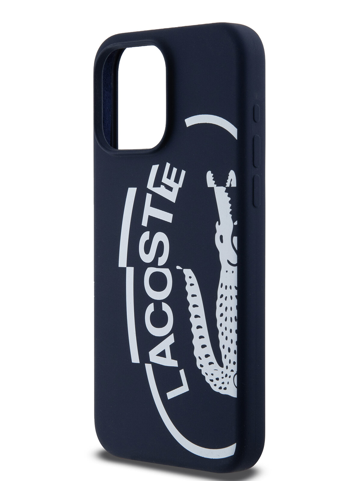 Lacoste для iPhone 15 Pro чехол Liquid silicone Oval logo Hard Blue