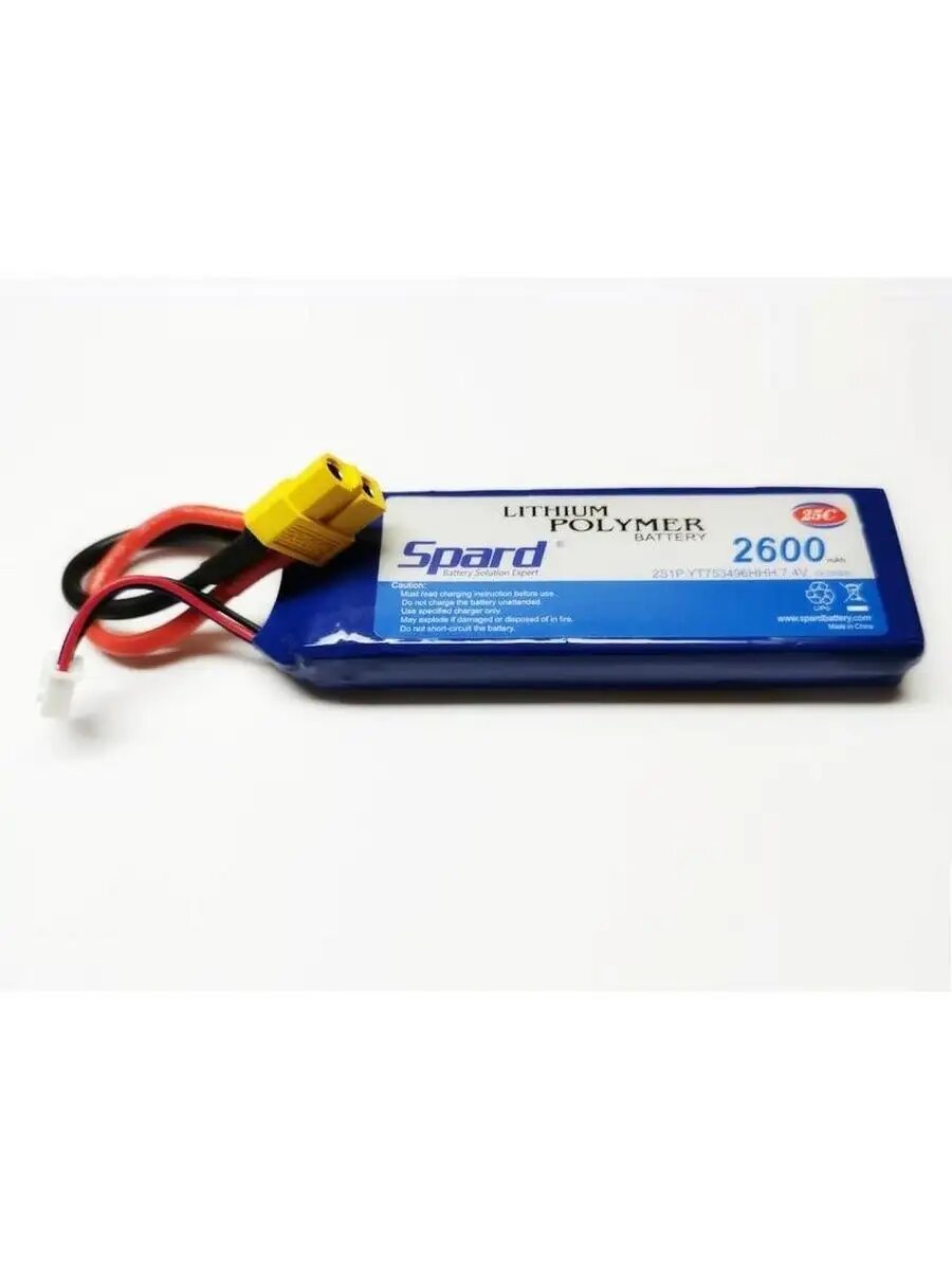 Аккумулятор Li-Po 2600mAh, 7,4V, 25C, XT60