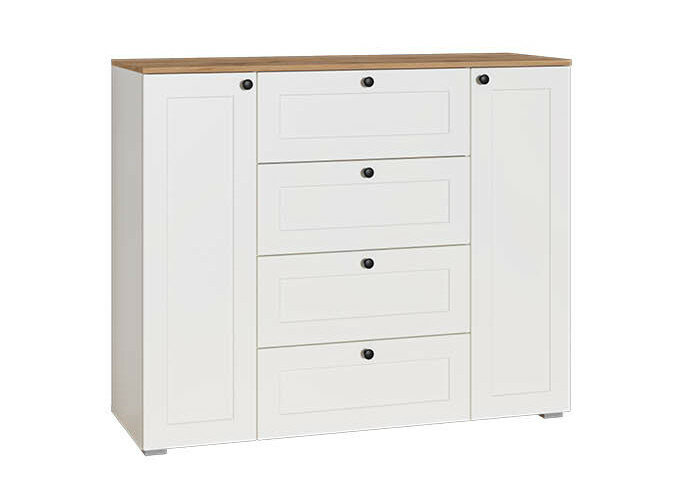 Комод Остин 16.221 цвет белый шагрень/дуб крафт золотой, ШхГхВ 120х41,9х99,3 см.