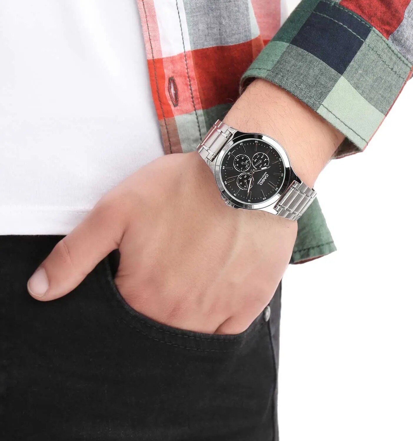 Наручные часы CASIO Collection, серебристый/черный — фото 1