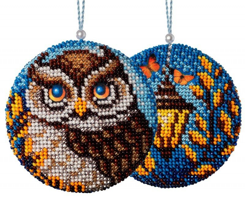 Набор для вышивания Радуга бисера #В-708 Талисман. Филин, Вышивка бисером, 8 см