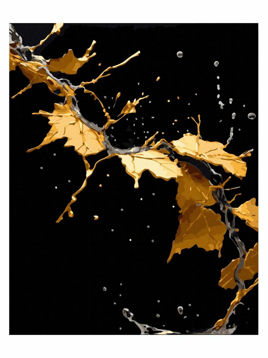 Картина по номерам 40x50, золотая поталь, "Золото осени" 2. Kubanstar