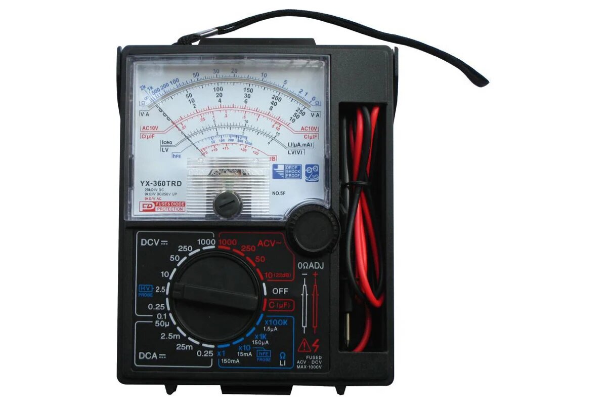 Стрелочный мультиметр WHDZ YX360TRD, измерение сопротивления, напряжения