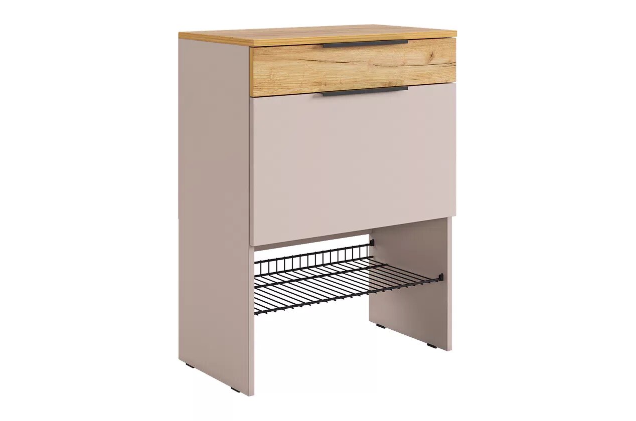 Обувница «Баско», закрытая, кашемир/дуб крафт золотой (602х354х806)