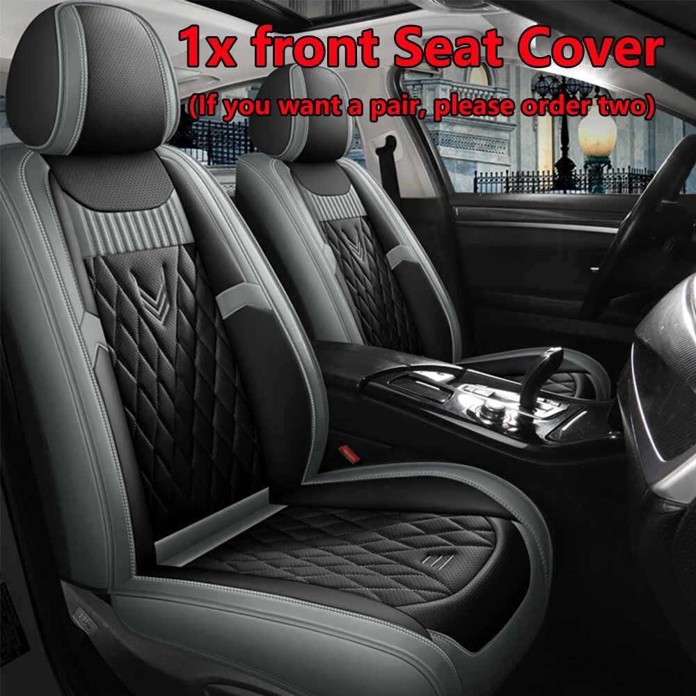 Кожаные чехлы на автомобильные сиденья для Nissan Qashqai J10 J11 Juke Murano Z51 X Trail T31 Versa Teana J32 Almera G15 Patrol Y61 Аксессуары Black Gray Front