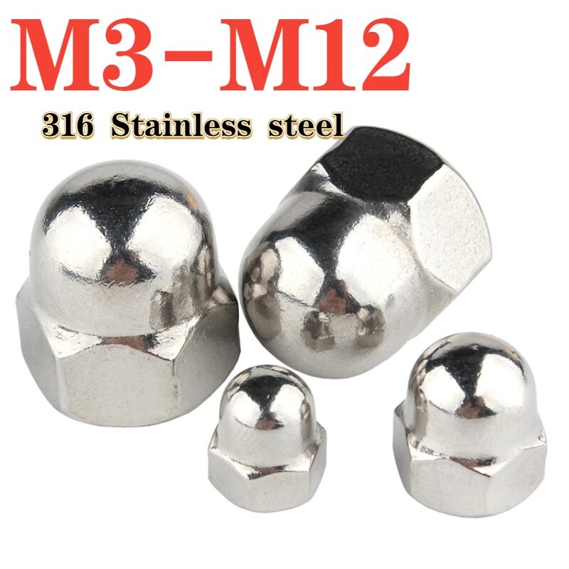 Гайки из нержавеющей стали 316, шестигранные колпачковые M3-M12 M3 - 20Pcs
