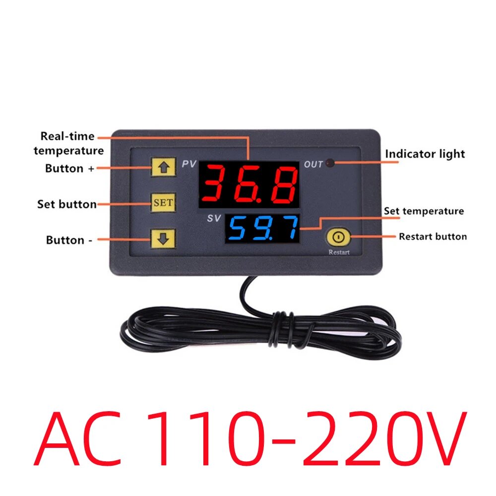Цифровой термостат W3230 AC 110-220V для инкубатора