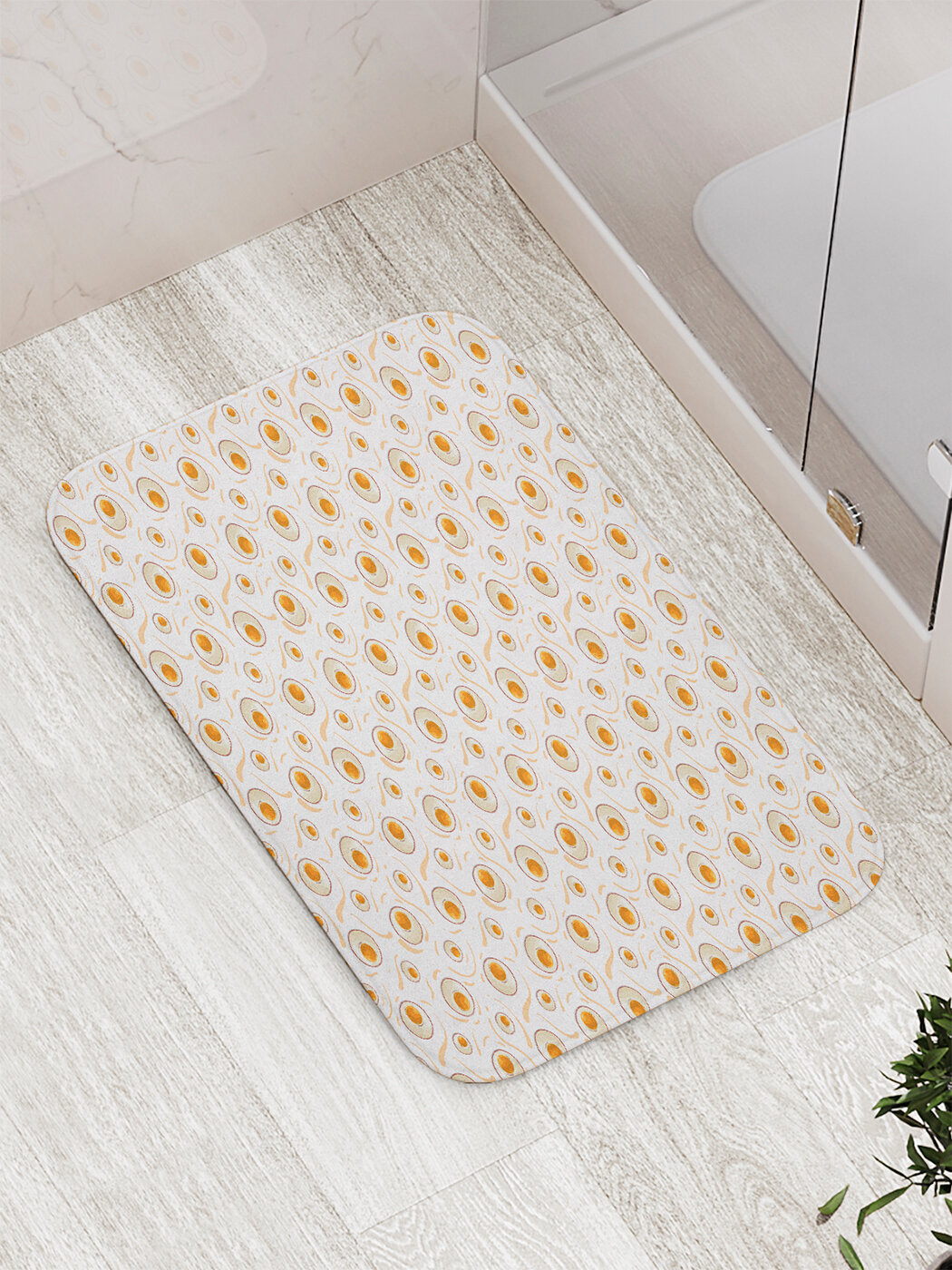 Коврик для ванной комнаты, туалета "Глазунья" противоскользящий, 52х77 см, JoyArty