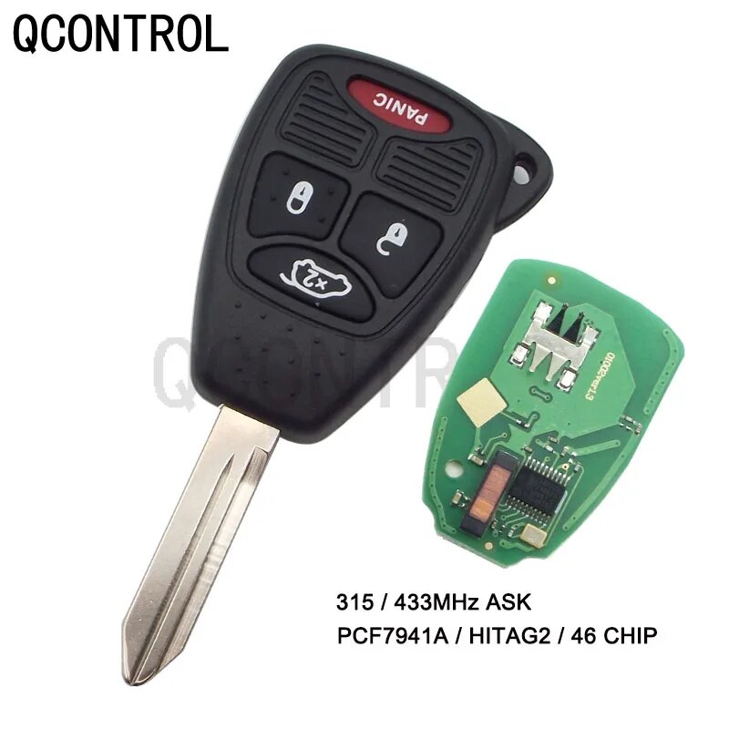 Дистанционный ключ QCONTROL для зарядного устройства DODGE Caliber Avenger Durango Dakota RAM Nitro Magnum Grand Caravan Keyless Entry 315/433 МГц 433 MHz