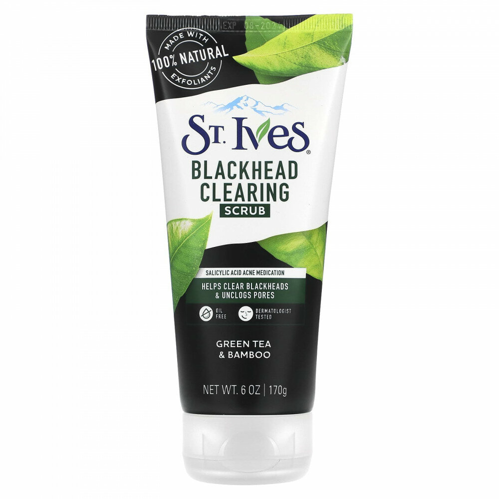 St. Ives, BHA Exfoliant, зеленый чай и бамбук, для кожи, склонной к акне, 170 г (6 унций)