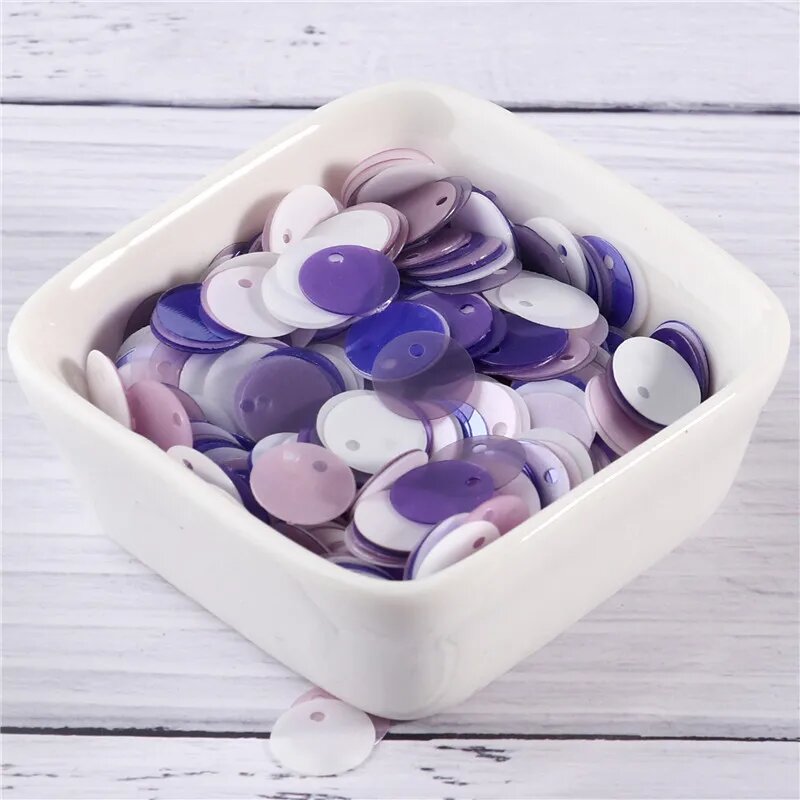 Блестки круглые сиреневые Mix Purple Series 10 мм 250 шт.