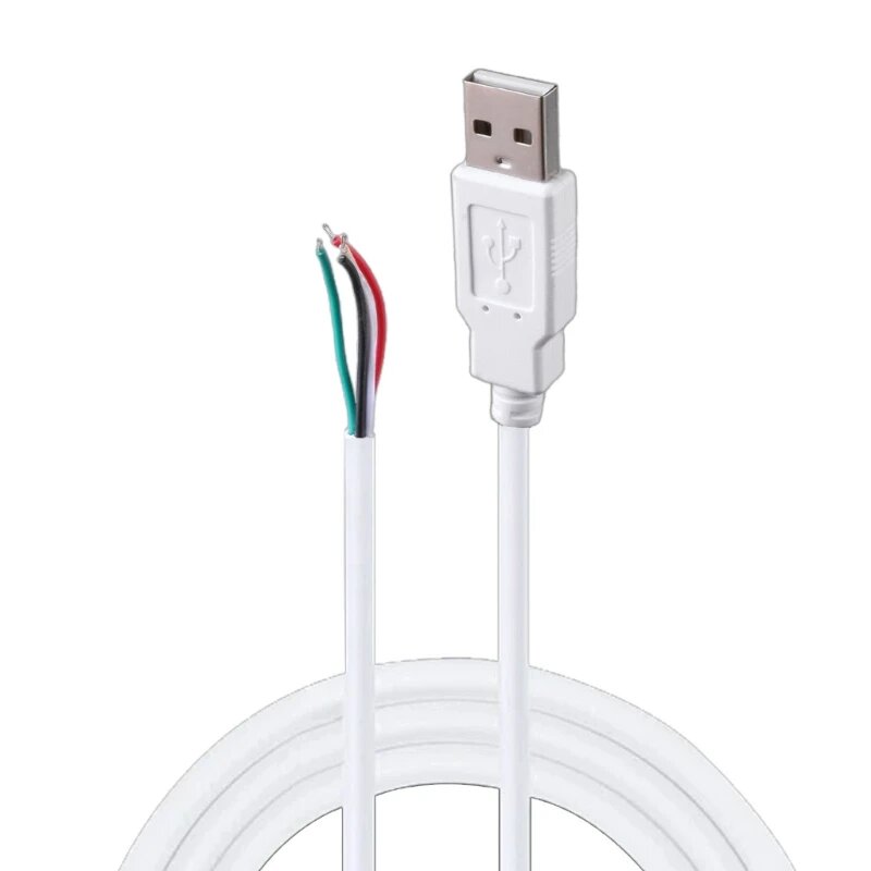 USB 4 Wire Pigtail Cable 1m, white straight