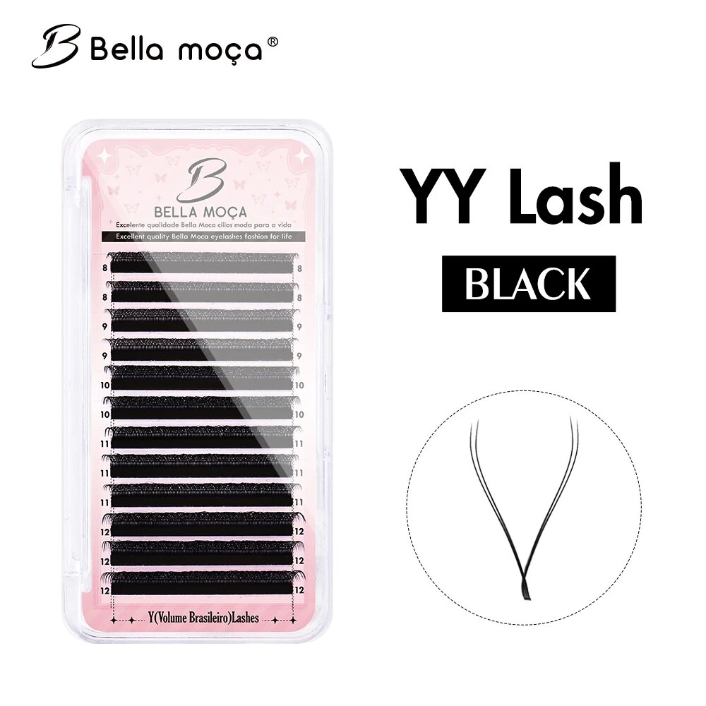 Ресницы Bella moça YY, M изгиб, 8 мм, черные