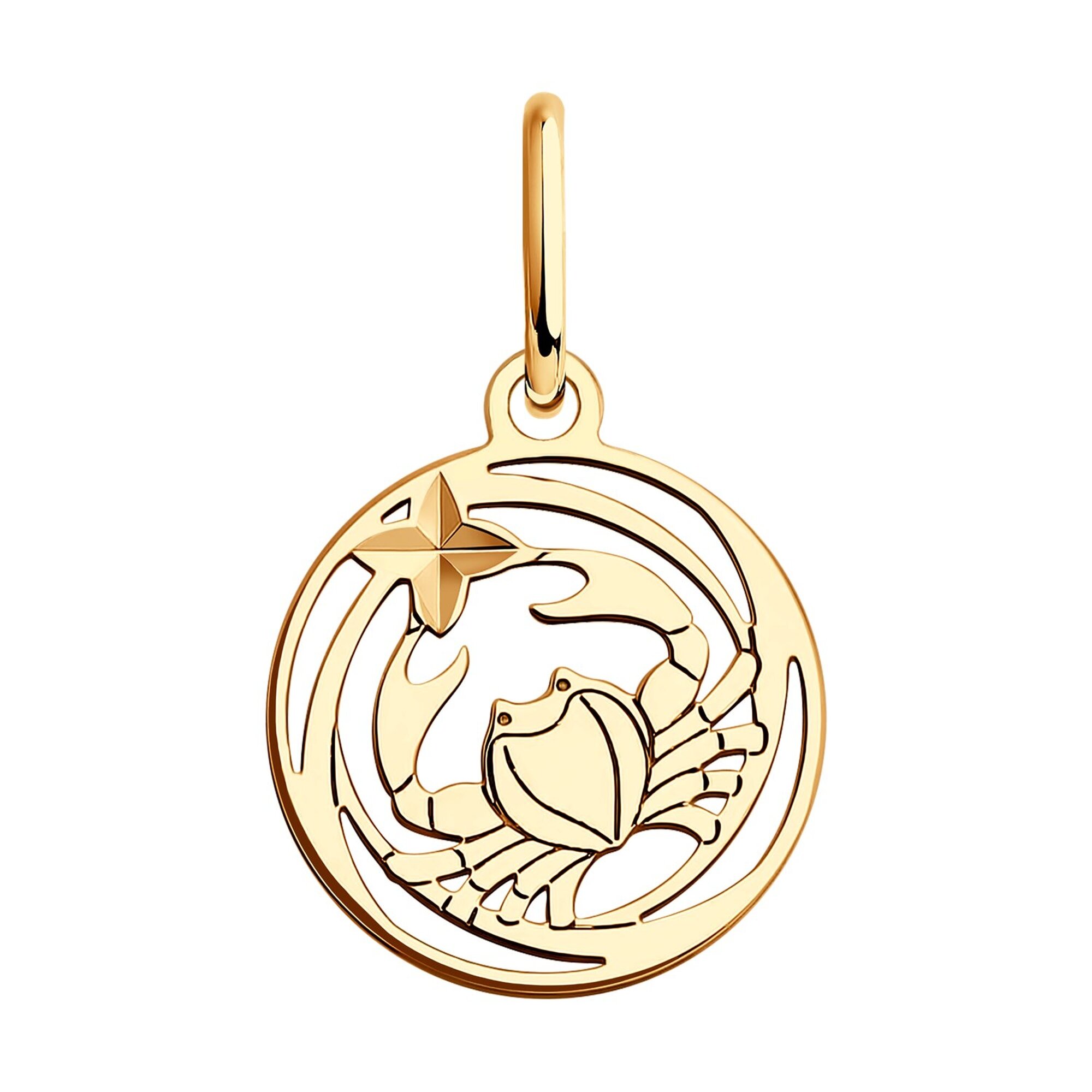 Подвеска, красное золото, 585 проба