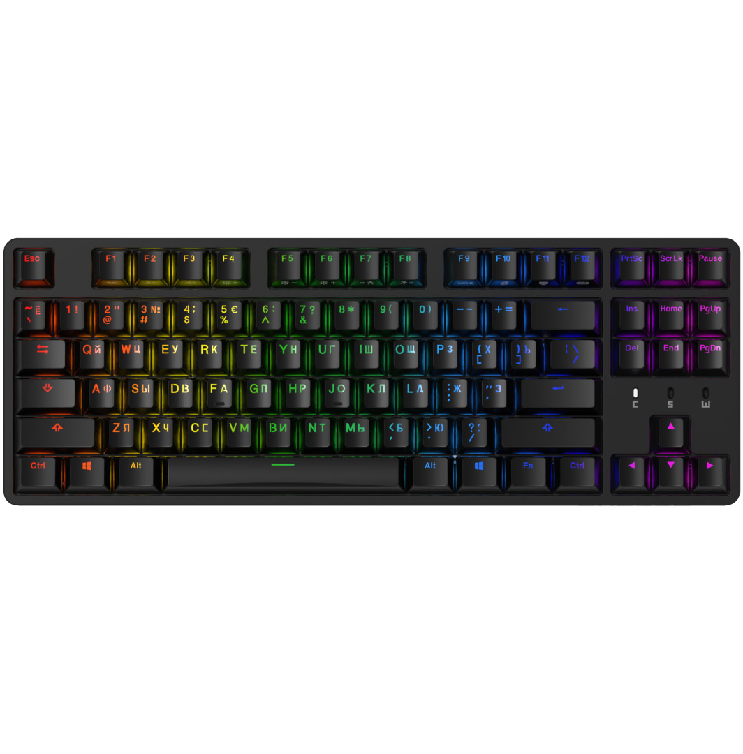 Durgod Cavalry 87 Kailh Turbo Red, черный, проводная игровая клавиатура