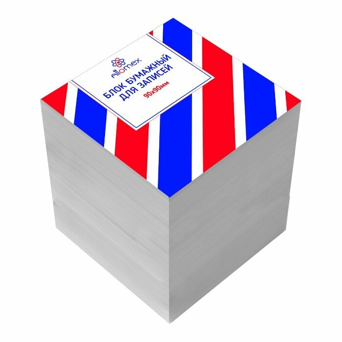 Блок для записей Attomex 90х90х90 мм, Белый Непроклеенный (2012407)