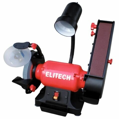 Станок заточный с шлифовальной лентой ELITECH СТ3015СЛ (E2013.009.00) (300Вт, 2980об/м, 150х32х40мм, 686х50мм, 11.2кг, лампа)
