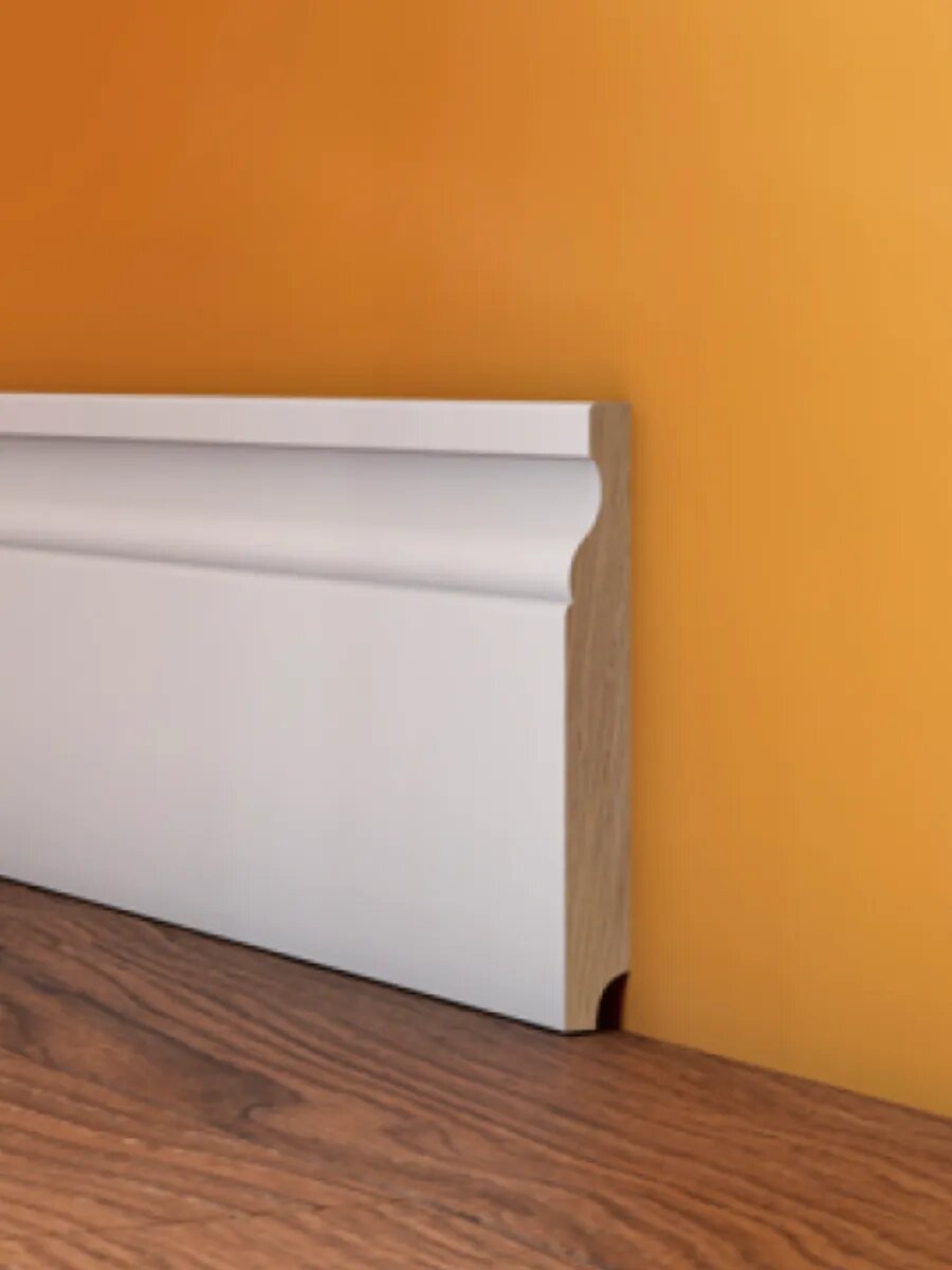 Плинтус МДФ напольный белый PN160 200х14х1.6 см