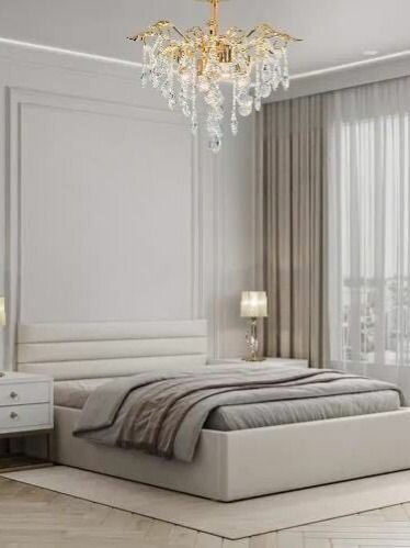 Кровать двуспальная 200х200 с подъемным механизмом, ящиками для белья, ортопедическим основанием, слоновая кость, Лара