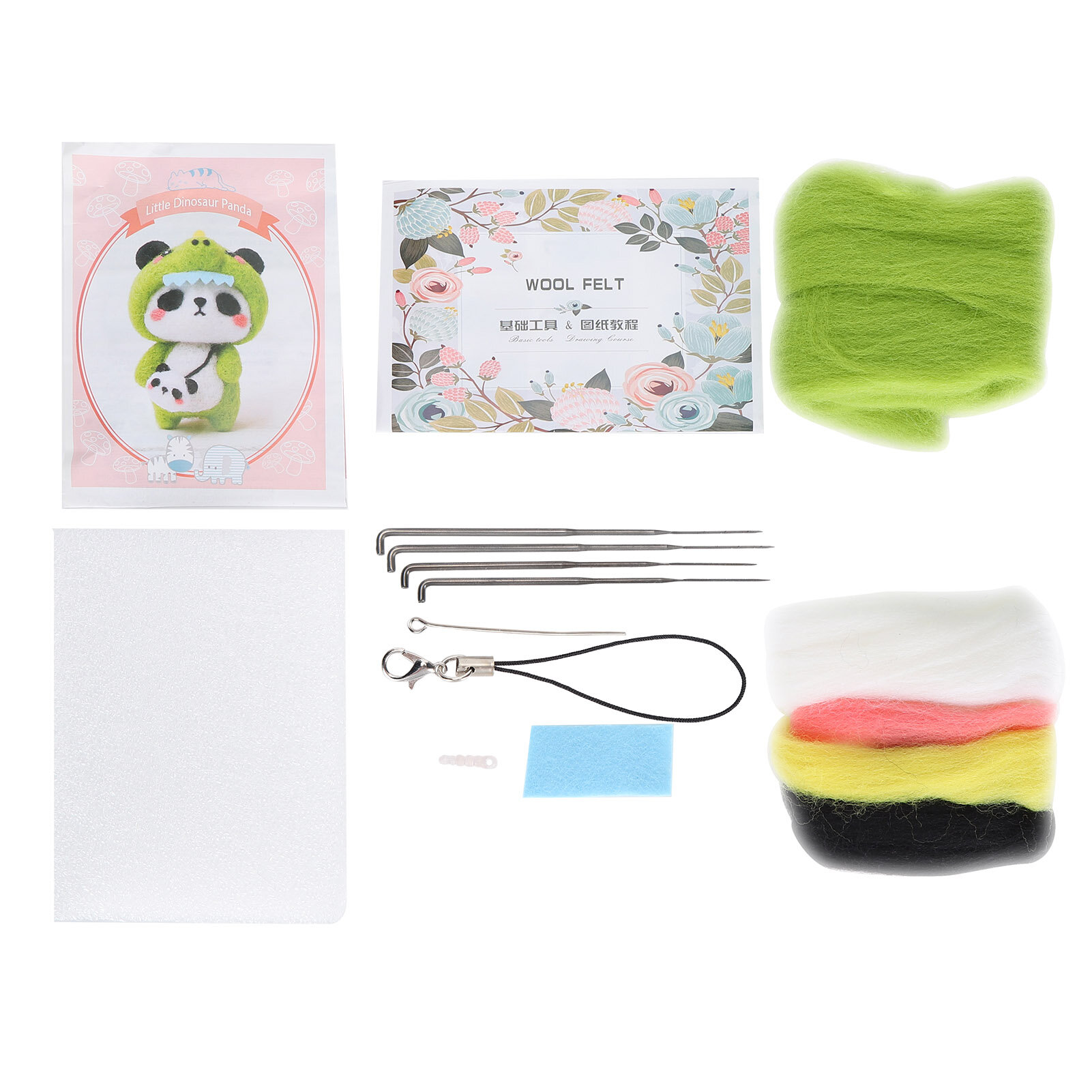 Набор для валяния иглой Шерстяные принадлежности Животное Плюшевая кукла Игрушка DIY Материал для изготовления 122 # Маленького динозавра