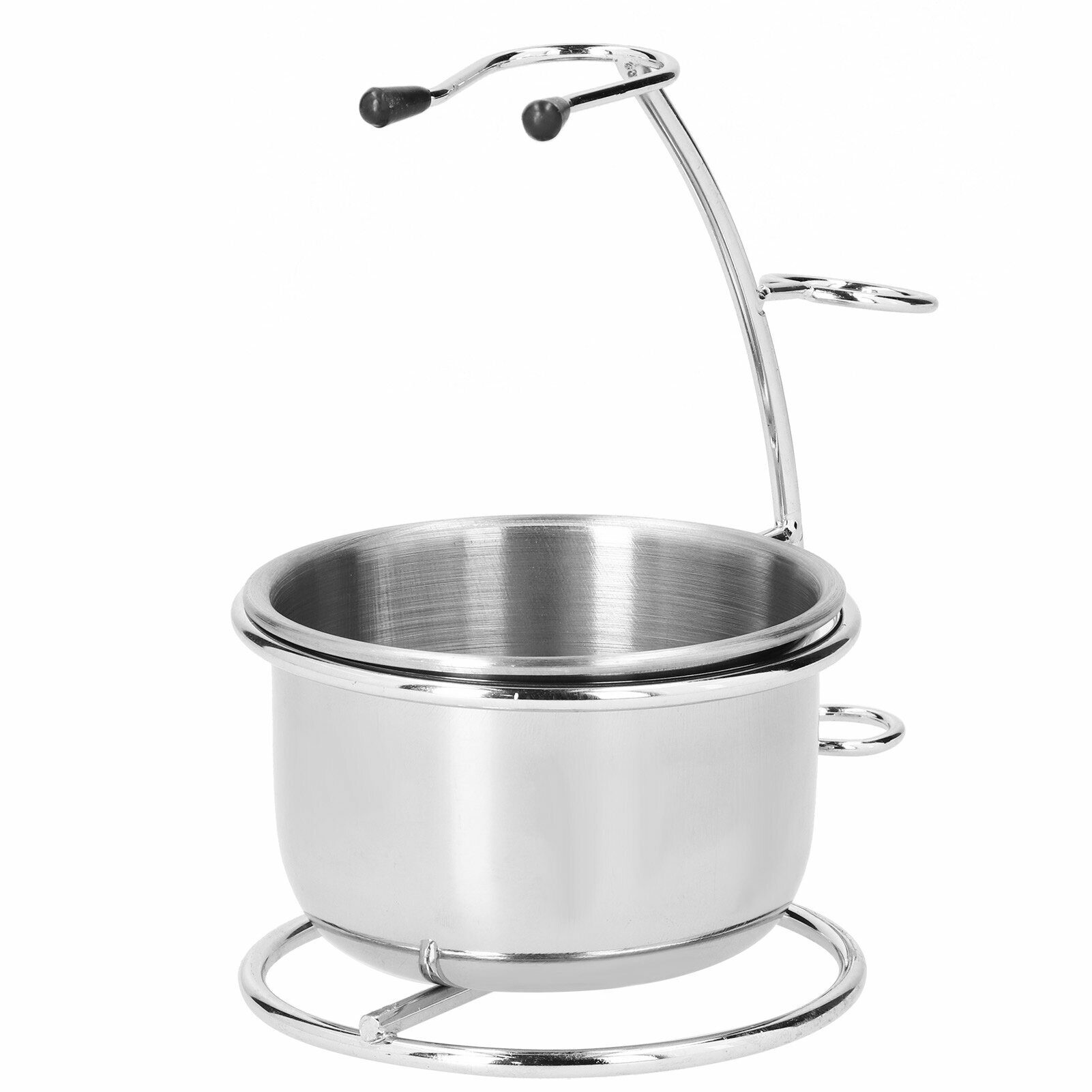 Металлический держатель бритвенного блока из нержавеющей стали и ящик для хранения щеток.