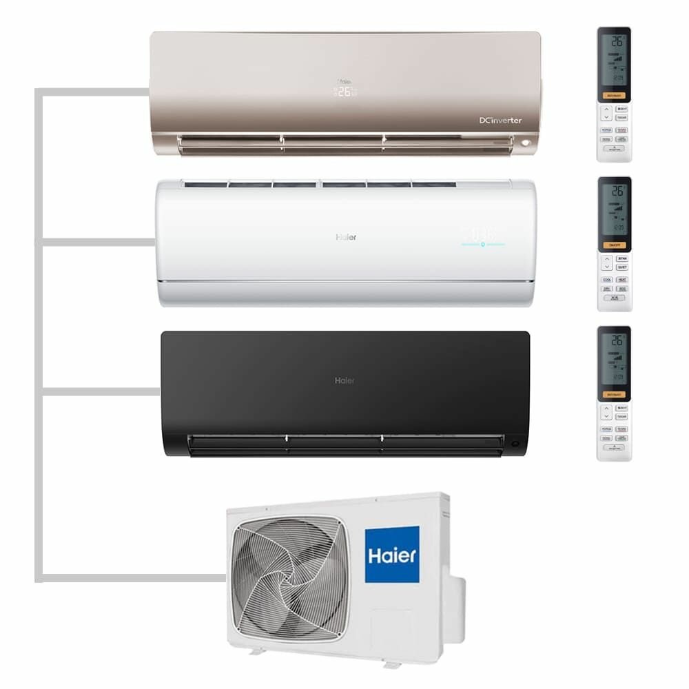 Мульти сплит-система настенная Haier AS25S2SJ2FA-W/AS25S2SF2FA-G/AS35S2SF2FA-B / 3U70S2SR5FA Inverter