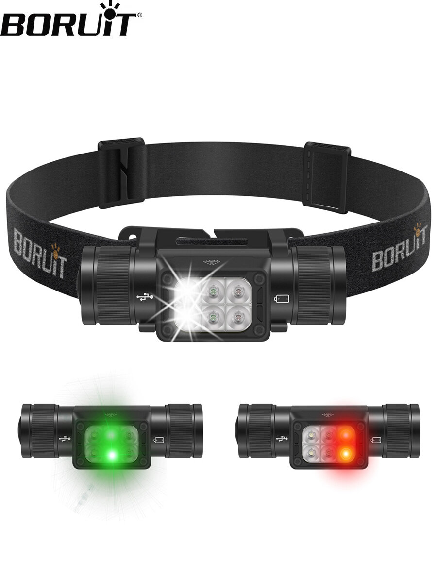 Налобный фонарь BORUiT HP360 (включая аккумулятор)