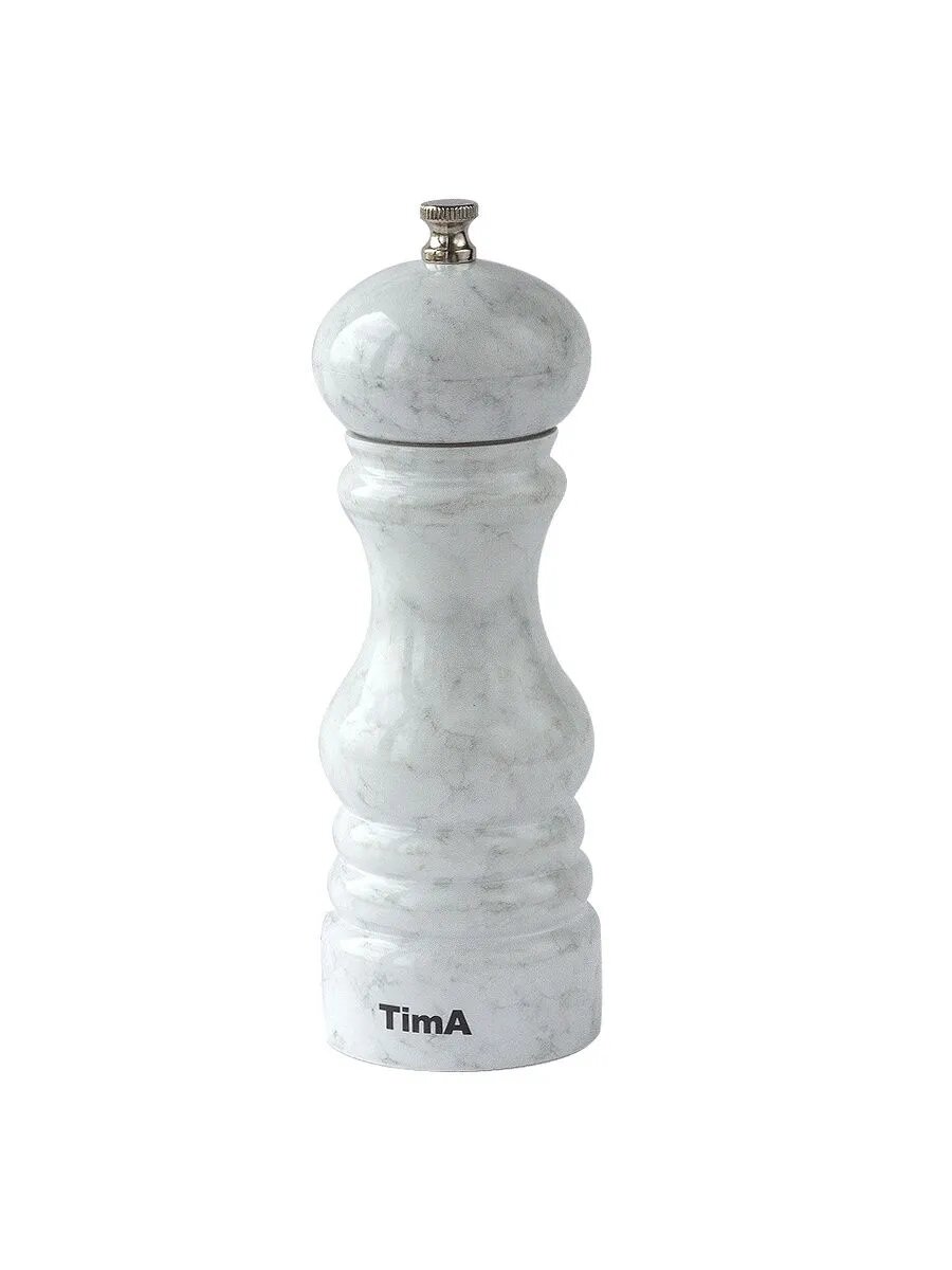 Мельница для специй TimA, ручная, цвет белый мрамор, акрил, керамика