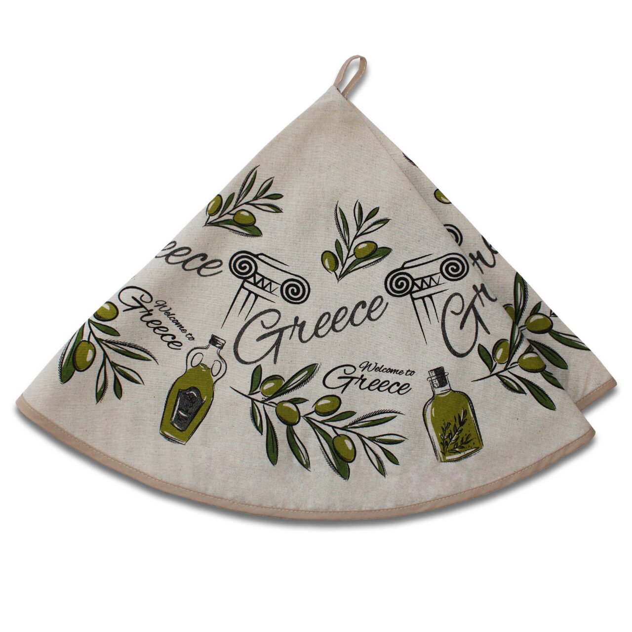 Полотенце кухонное Оливковое масло, 60 см, шелкография - практичный текстиль для кухни