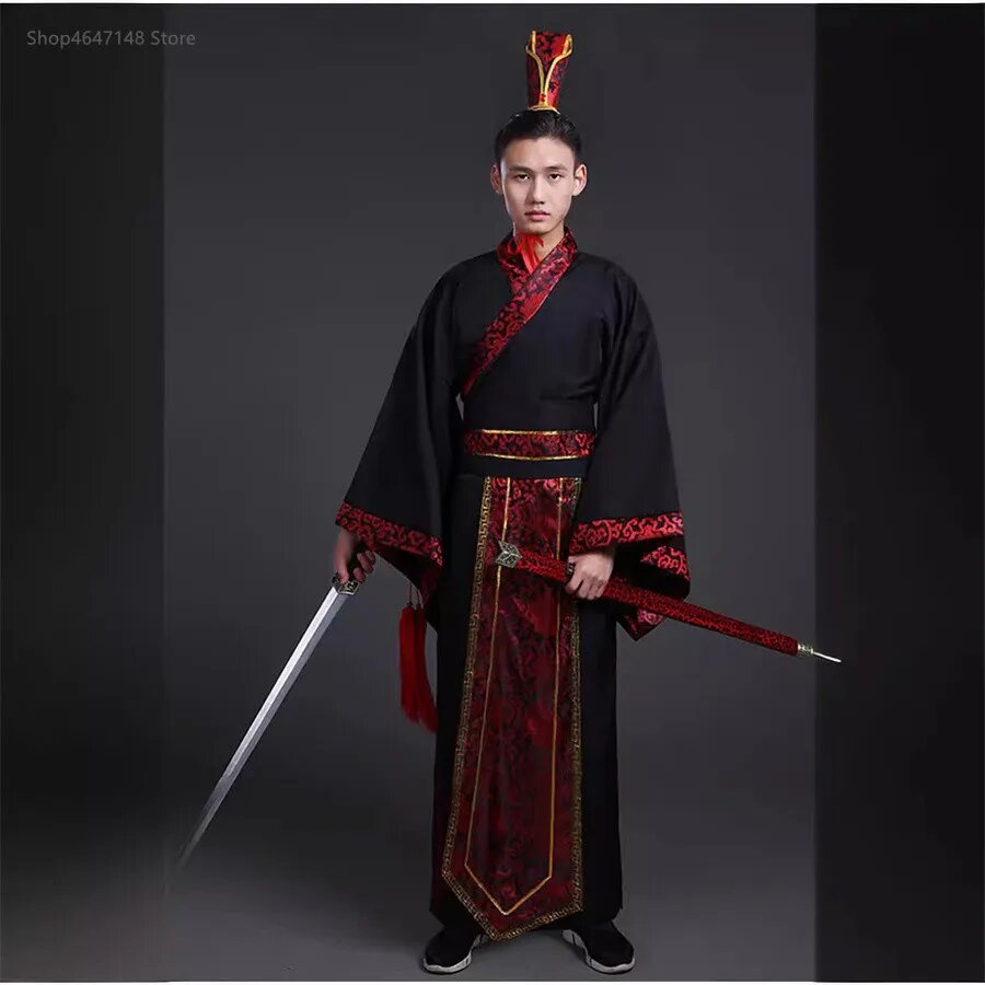 Ханьфу костюм для косплея для взрослых Бордовый, XXL, Men Without Hat