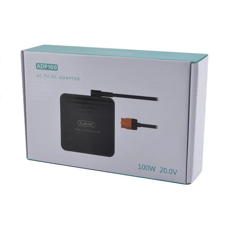 ToolkitRC ADP100 100 Вт, 20,0 В, 5,0 А, адаптер питания для зарядки с разъемом XT60, совместимый с зарядным устройством ISDT Hot RC M6 M7 Q6 DIY