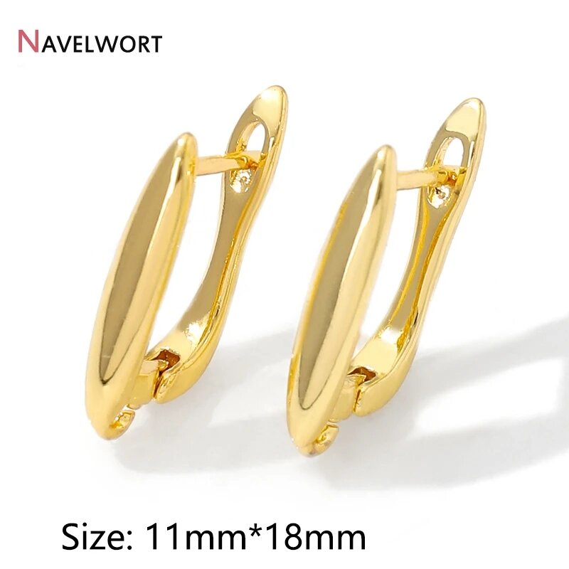 Крючки для сережек NAVELWORT, 18K позолота, 2 пары, 11mm*18mm