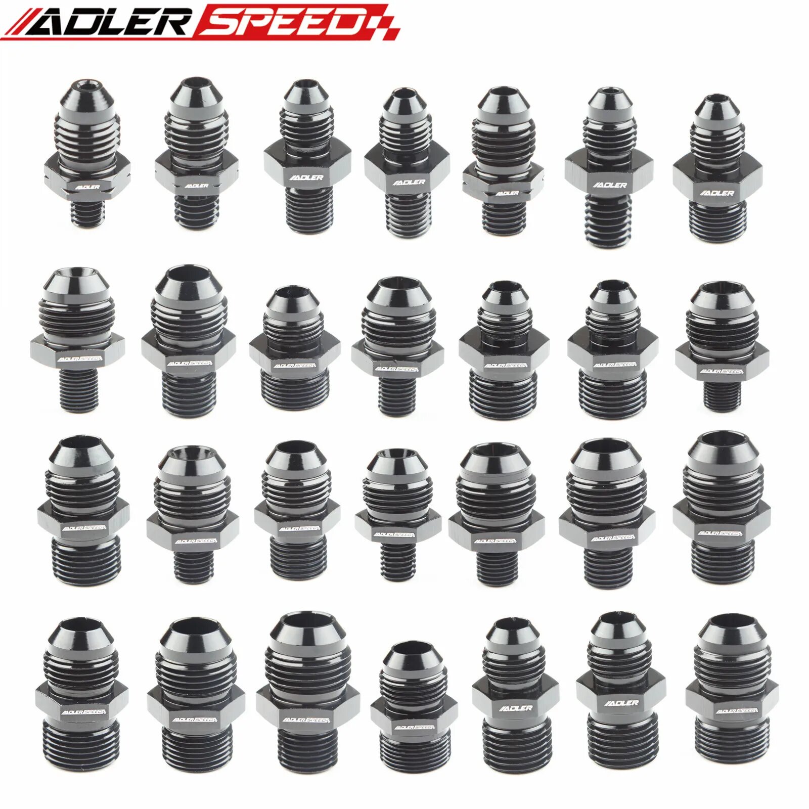 Алюминиевый прямой адаптер ADLERSPEED для масляного радиатора AN4 AN6 AN8 AN10 до M16*1,5, AN10 до M18*1,5, AN8 AN10 до M12*1,25 AN4-M12x1.0