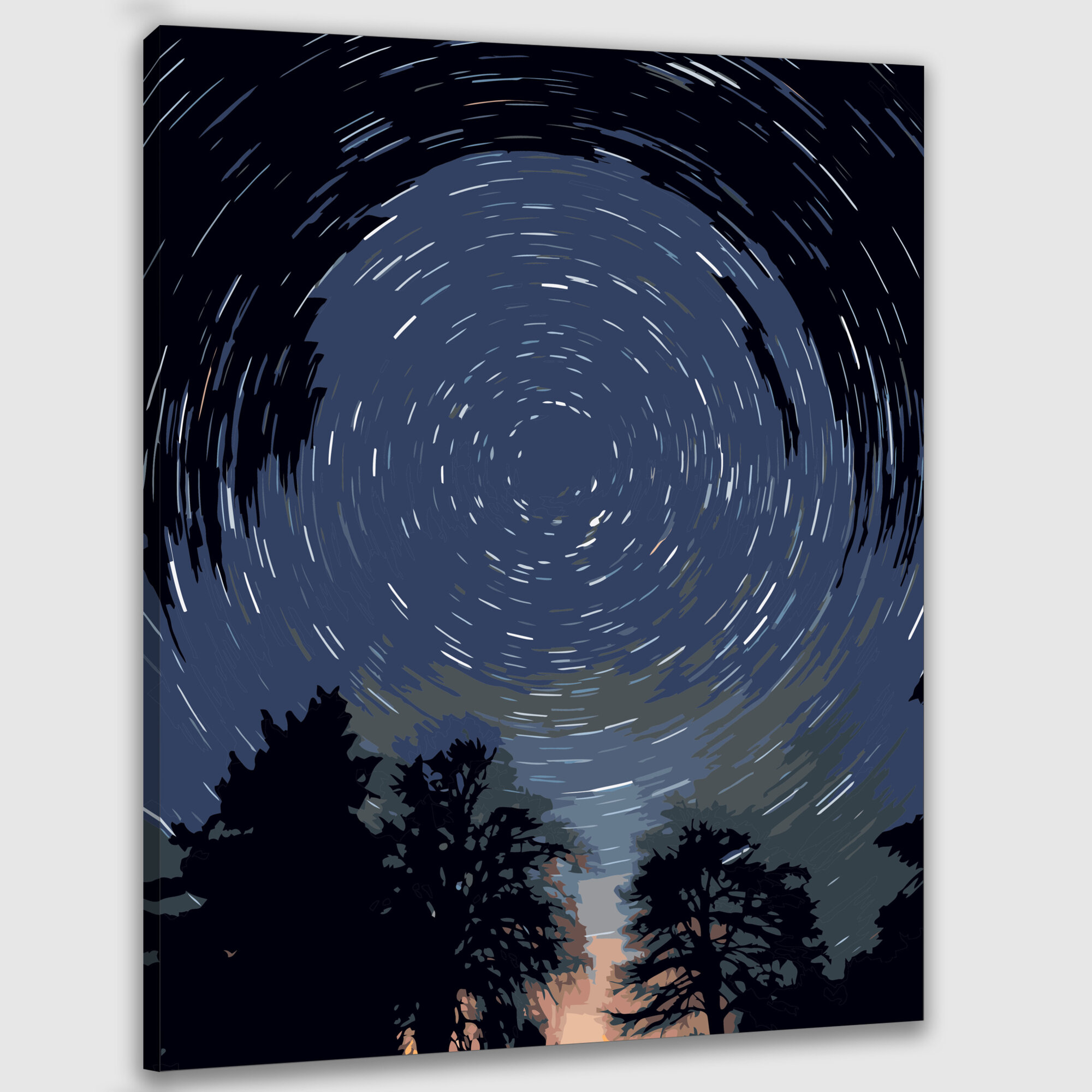 Картина по номерам 40x50 см, фотография, астрологическое созвездие, замысловатые узоры, выдержка, световое загрязнение