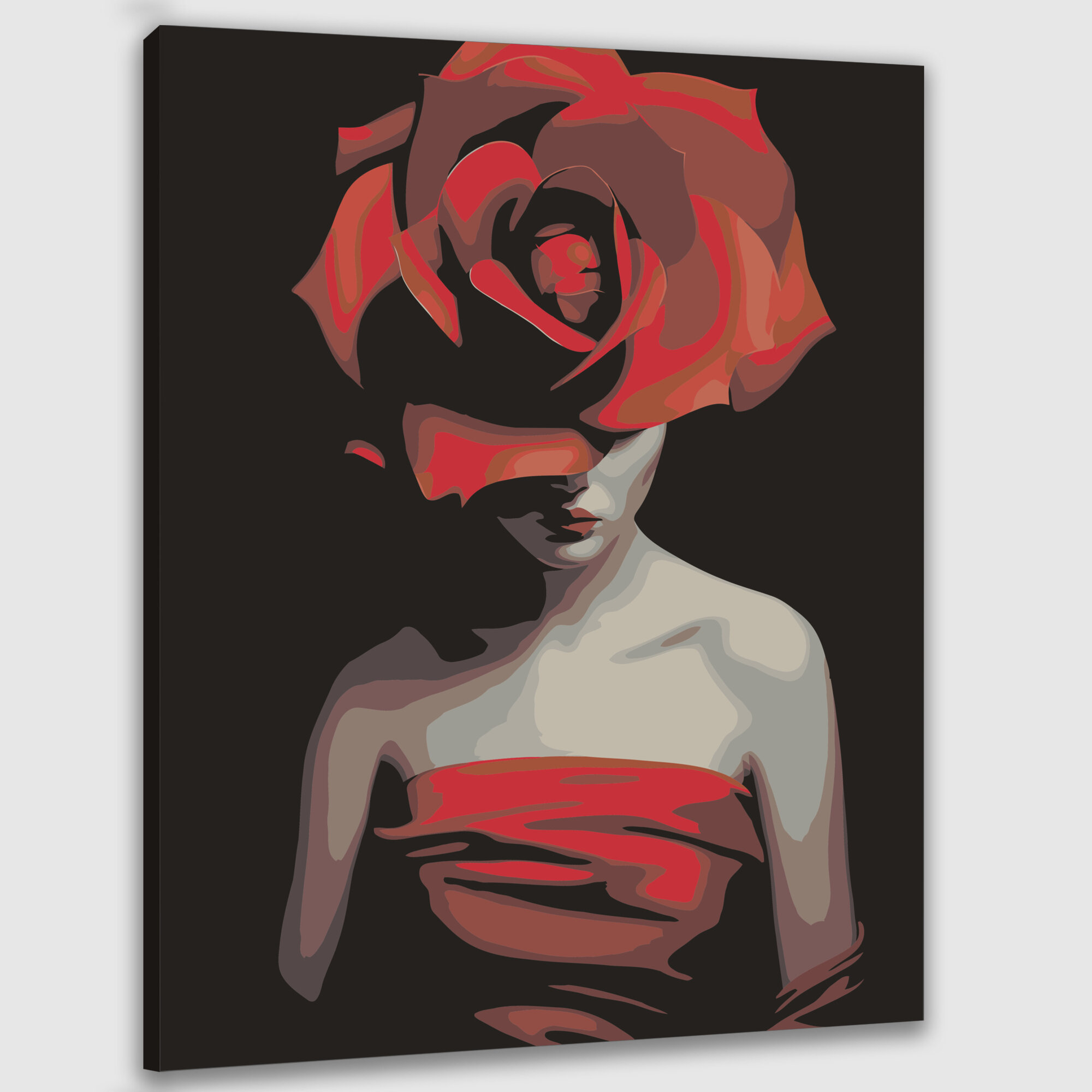 Картина по номерам 40x50 см, Эми Джадд, роза, голова