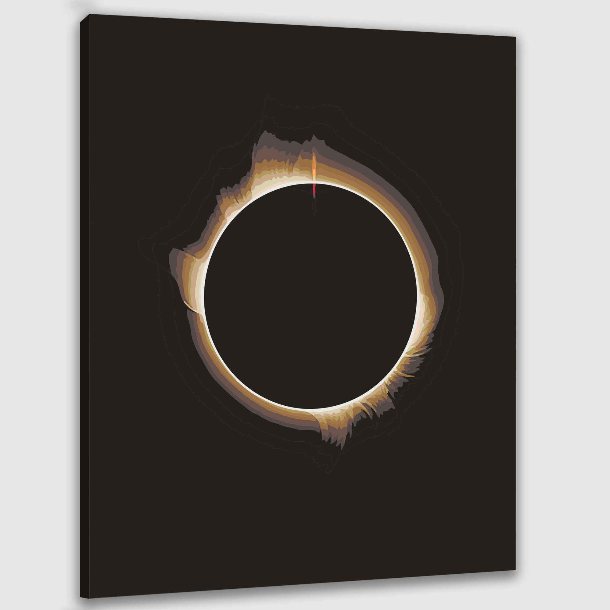 Картина по номерам 40x50 см, солнечное затмение, луна, солнце, ореол света, сюрреалистическая красота, солнечная корона