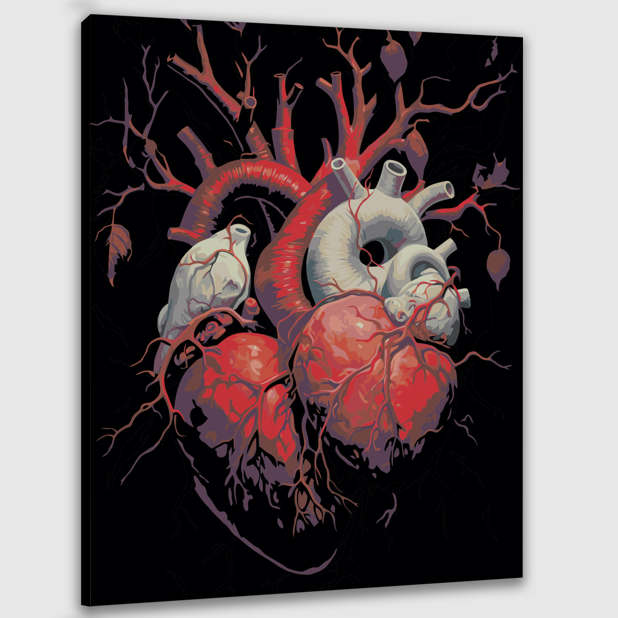 Картина по номерам 40x50 см, акриловая картина, сердца, реалистичные текстуры, тонкие штрихи, органическая красота