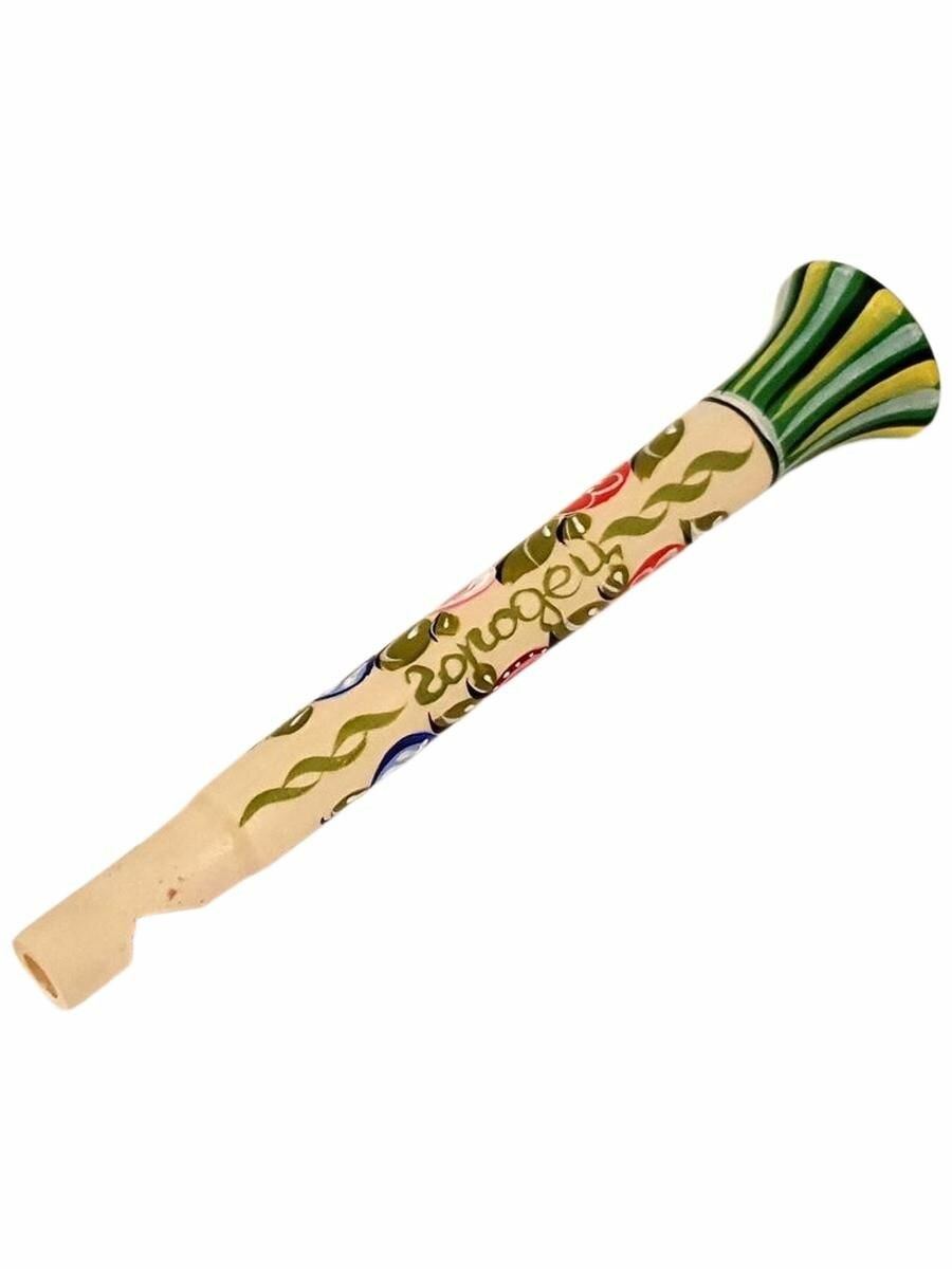 Свисток дудочка-3, Городецкая роспись, ручная авторская работа